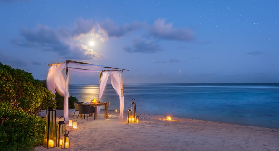 Dîner romantique sur l'île Maurice | Anantara Iko Mauritius | Repas privé